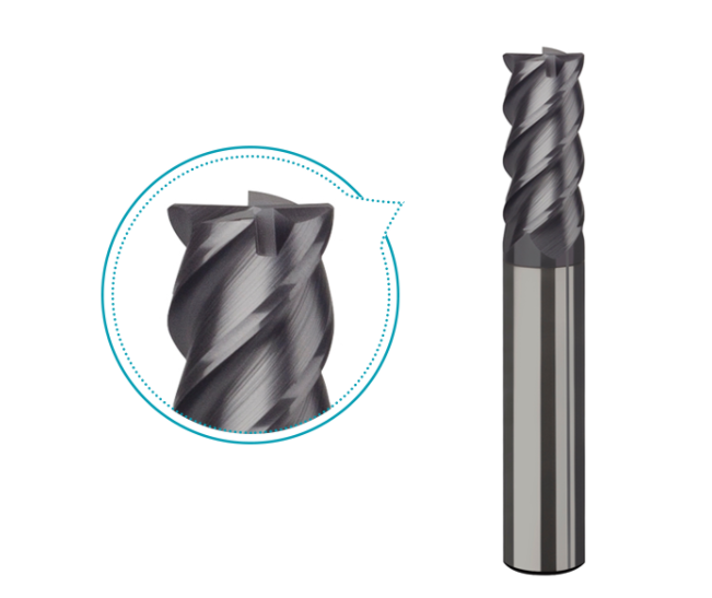 Black Solid Carbide Materials 6mm End Mill Cutter , Durable Long Shank ...