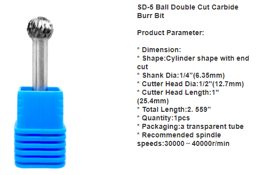 YG8 Ball Rotary Burr Set For Metal ODM 40 Cr Shank High Production Efficiency