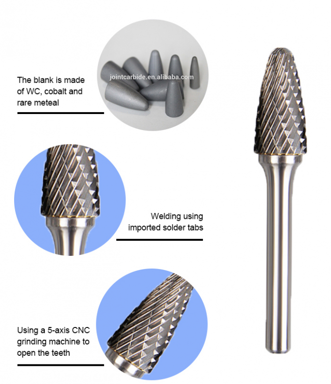 Tipped Die Grinder Deburring Bits SH Type Rotary Burr Tool Easy To Use