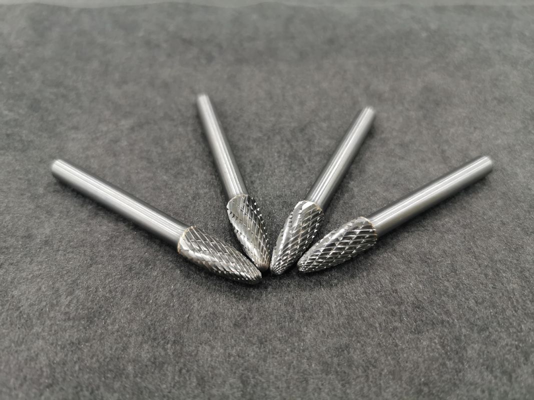 SH -5 Shape 6mm Flame Carbide Burr / Die Grinder Bits For Aluminum Full ...