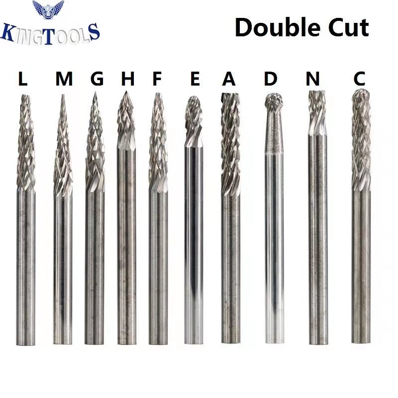 20PC Double Cut Carbide Burr Set - 0.118" (3mm) Shank, Rotary Tool ...